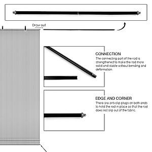 Patio Paradise Shades Roll Up Outdoor 8'Wx6'H Roller Shade Exterior Patio Blinds for Outside Porch Deck Balcony Pergola Carport, Light Grey