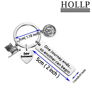 HOLLP Retirement Gift Army Retired Keychain with Patriotic American Flag Military Retirement Gifts for Army Veteran (Keychain)