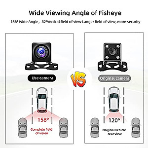 Podofo HD Universal AHD Backup Camera 720P Ultra HD Night Version Waterproof Reverse Camera, 158° Wide View Angel Auto Rear View Camera for Universal Cars Android Car Stereo (P Format) DC 9-15V