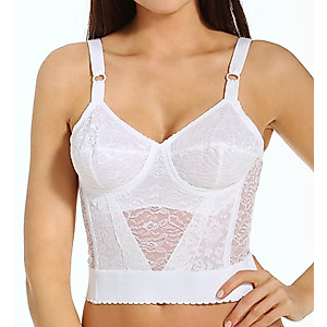 Rago Style 2202 - Long Line “Expandable Cup” Bra, 40D, White