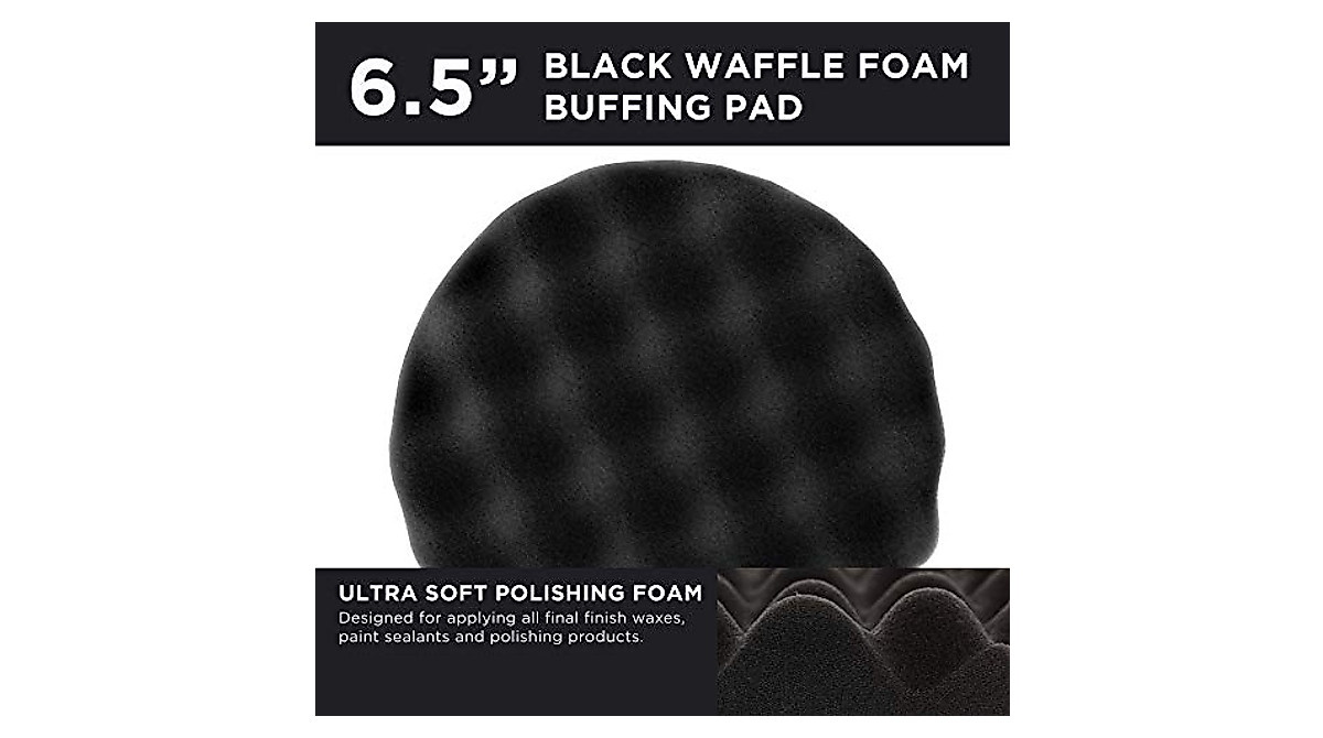 TCP Global 6.5" Black Waffle Finishing Foam Polish Pad