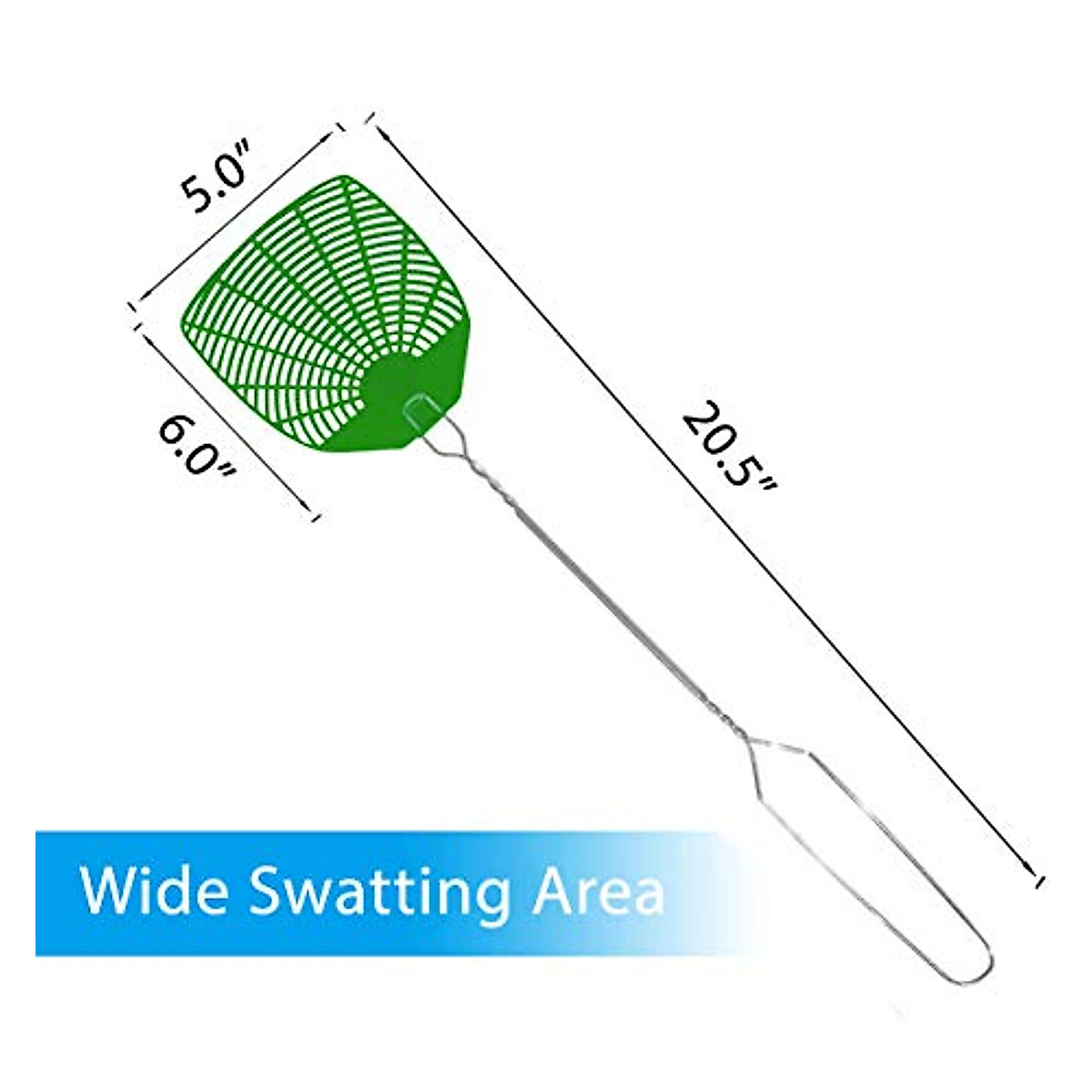 Supreme Bug & Fly Swatter 6-Pack – Braided Metal Handle 6 Pack Fly Swatters, Multi Pack Colors, – for Indoor/Outdoor – Flyswatter (21 inch- Set of 6)