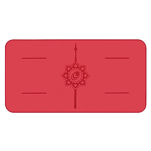 Liforme Yoga Pad - Free Yoga Bag Included - Patented Alignment System, Warrior-like Grip, Non-slip, Eco-friendly, 4.2mm thick pad for knee, elbow and hand support during Yoga (Red)