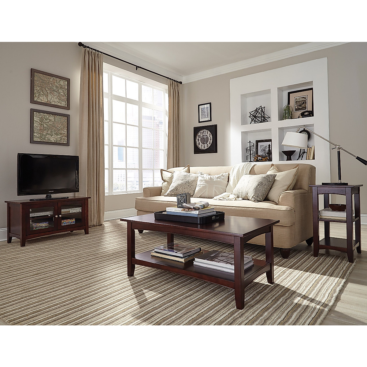 Alaterre Furniture Shaker Cottage 36" TV Stand, Cherry