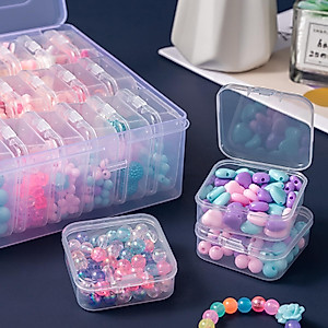 Udefineit Small Bead Organizer Boxes, 30PCS Mini Bead Storage Box & 1PCS Large Plastic Container, Small Bead Container Box with Flip Lid, Mini Bead Case Storage Organizer for Jewelry Making, Nail Arts