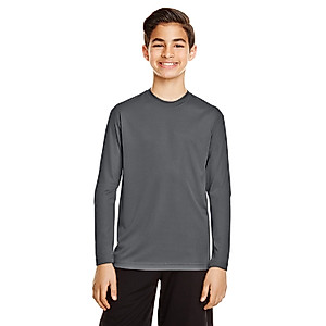 Team 365 Youth Zone Performance Long-Sleeve T-Shirt S SPORT GRAPHITE