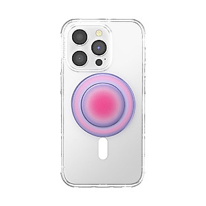 PopSockets Round Phone Grip Compatible with MagSafe, Adapter Ring Included, Phone Holder, Wireless Charging Compatible - Aura