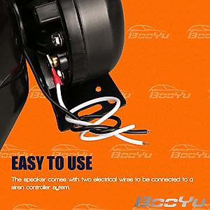 BooYu 200 Watt Rectangle High-Performance PA Siren Horn Speaker [8 Ohms] [125-135 dB] [IP66 Waterproof] [Compatible with 100-200 Watt Siren System] for Police Car, Ambulance, Fire, Engineer Vehicles