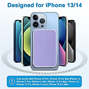 AOGUERBE Magnetic Wireless Portable Charger, 10000mAh Wireless Power Bank PD 22.5W Fast Charging with USB-C LED Display Mag-Safe Battery Pack Compatible for iPhone 14/13/12 Pro/Mini/Pro Max（Purple