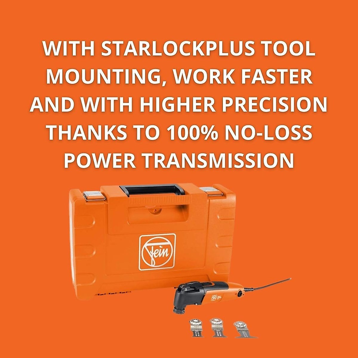 Fein MultiMaster MM 300 Plus Start Oscillating MultiTool Set with QuickIn System - StarLockPlus Mount, 250 W, 11,000-20,000 OPM - 72297261090