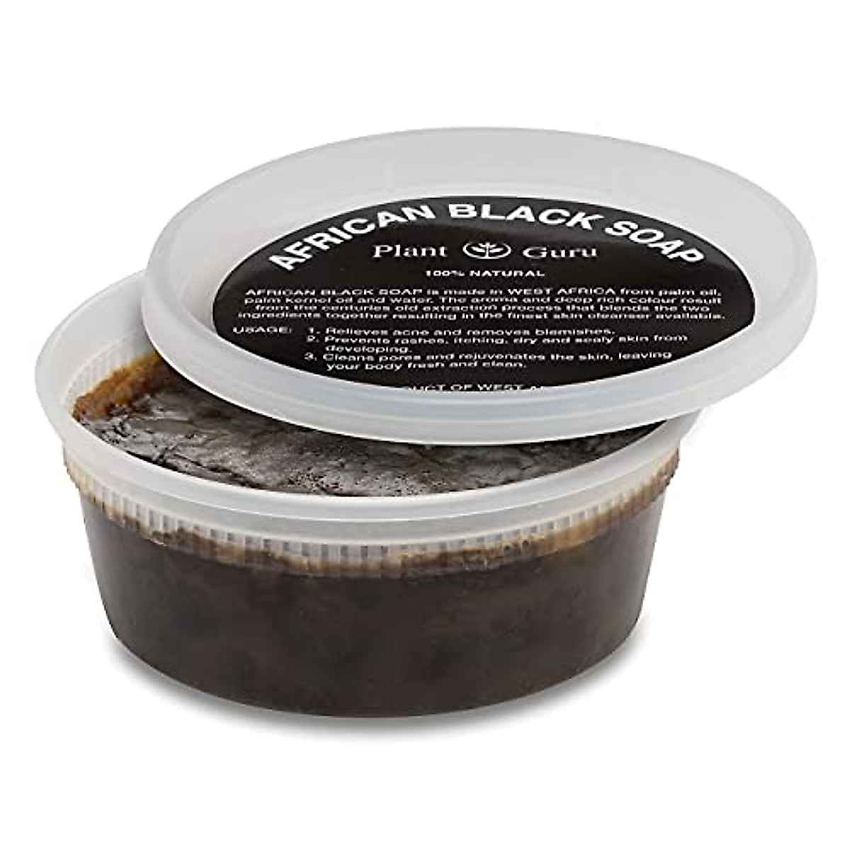 African Black Soap Paste 8 oz. 100% Raw Pure Natural From Ghana. Acne Treatment, Aids Against Eczema & Psoriasis, Dry Skin, Scars and Dark Spots. Great For Pimples, Blackhead, Face & Body Wash.