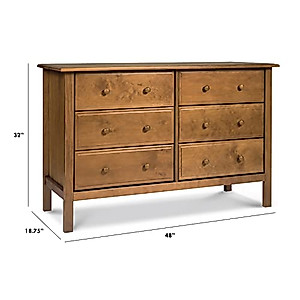Davinci Jayden 6-Drawer Double Wide Dresser in Chestnut, Greenguard Gold Certified