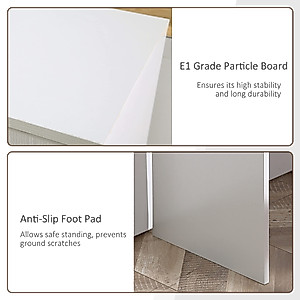 HOMCOM L Shaped Computer Desk, 180° Rotating Corner Desk with Storage Shelves, Drawer and Cabinet, Study Workstation for Home Office, White