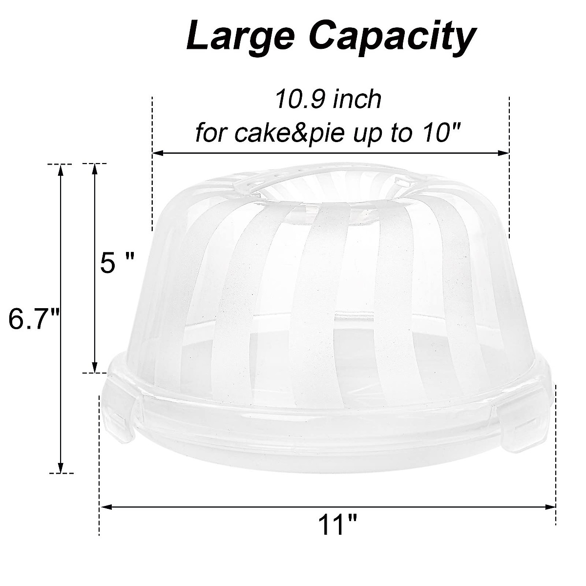 Lawei Cake Carrier with Handle, Round Cake Container Up to 9 Inch Cake, Cake Keeper Pie Carrier with Cover for Transport