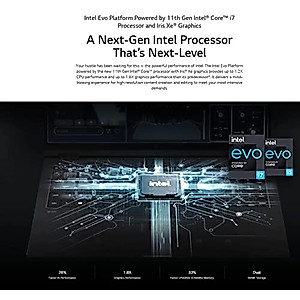 LG gram 16'' 2-in-1 Ultra-Lightweight Laptop, WQXGA(2560 x 1600) IPS 16:10 TouchDisplay, Intel Evo Core i7-1165G7, Wi-Fi 6, 21 hr BatteryLife, Thunderbolt4, Stylus Pen, Win 11（16GB RAM | 1TB PCIe SSD）