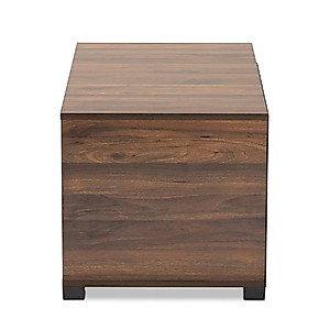 BOWERY HILL Modern Walnut Brown Finished 2-Door Cat Litter Box Cover House