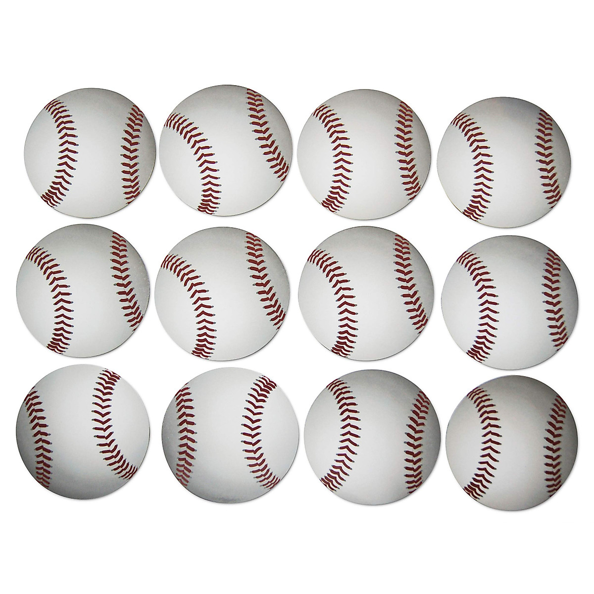 Novel Merk Baseball Circle Teacher Decorations Small Refrigerator Magnet Set Miniature Design (12 Pieces)