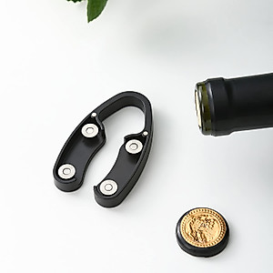 OHMAXHO 4 Pack Magnetic Wine Foil Cutter Tool,4 Stainless Blades Foil Remover for Wine Bottles,Removes Foil Top Effortlessly,Wine Bottle Opener Accessory,Gift for Wine Lovers,Black