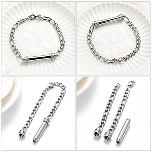 Hearbeingt Memorial Bracelet, Cylinder Cremation Jewelry Urn Bangle for Ashes, Classic Crystal Cremation Keepsake Ashes Holder Made of Stainless Steel with Free Fill Kit, Silvery