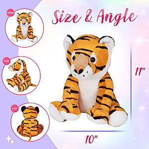 Athoinsu 11'' Light up Tiger Stuffed Animal with LED Night Light Glow in Dark Soft Plush Toy Valentine's Day Children's Day Birthday for Toddlers Kids