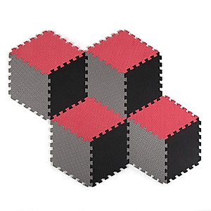 Tadpoles 12 Piece Rhombus Foam Play Mat Set, Red