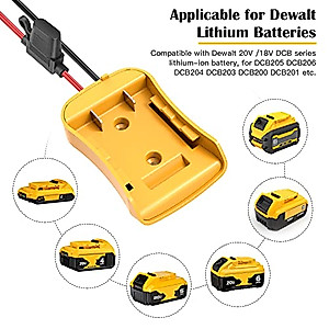 2 Packs Power Wheel Adapter for Dewalt 20V Battery Adapter Power Wheels Battery Converter Kit with Fuses & Wire Terminals, 12AWG Wire, Power Connector for DIY Rc Car Toys, Robotics and Rc Truck