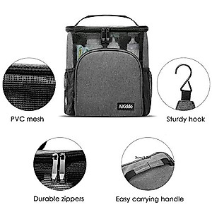 Portable Shower Caddy Tote Bag, Hanging Toiletry Bag Bath Organizer for College Dorms, Gym, Camping, Swimming and Travel