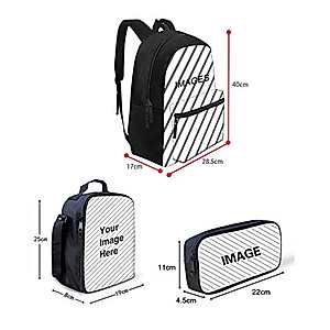 HUGS IDEA Pray Cat Print Backpack Set for Teen Girls Boys Cute Cute Kids School Bag with Lunchbox Pencil Case