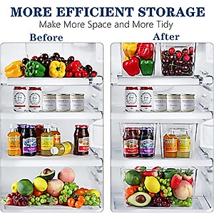 KOKITEA Clear Storage Bins With Lids, 4 Pack Plastic, Stackable Food Storage Organizer Bins For Kitchen Organization, Pantry And Fridge