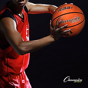 Champion Sports Rubber Official Basketball, Heavy Duty - Pro-Style Basketballs, and Sizes - Premium Basketball Equipment, Indoor Outdoor - Physical Education Supplies (Size 7, Green)