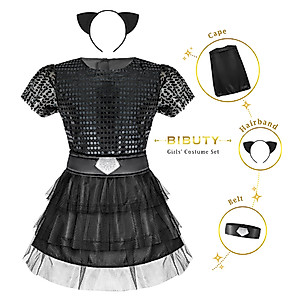 BIBUTY Kids Princess Dress Up Clothes for Little Girls, Pretend Play & Dress Up Princess Costume Set with ith 4 Set of Supergirl Costume with Capes and Masks, Toys Gifts for 3-6 Toddler Little Girls