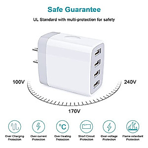 USB Plug,USB Wall Charger, 2-Pack Charging Cube Fast Charging Block Charger Box Multi Plug Outlet Power Adapter Charger for iPhone 14 13 12 11 Pro Max SE XR XS X 8 7 6,iPad,Samsung Galaxy,Google Pixel