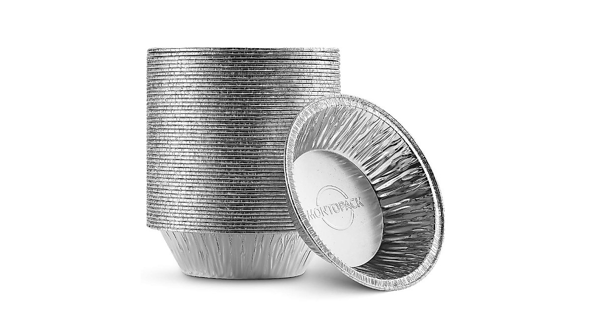 Montopack Disposable 5-Inch Aluminum Pie Tarts Pan Bulk Pack of 50