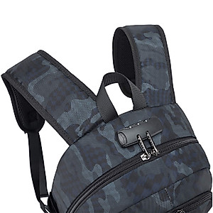 Tzowla Anti-Theft Business Laptop Backpack, Water Resistant, 15.6 Inch, Navy Blue Camo, Unisex