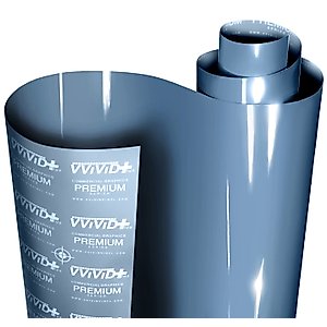 VViViD+ Ultra Gloss China Blue 1ft x 5ft Vinyl Car Wrap Premium Paint Replacement Film Roll with Nano Air Release Technology, Stretchable Protective Cap Liner, Self Adhesive, Indoor Outdoor