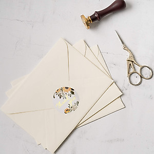 BIOBROWN Shipping Stickers Thank You Gold Foil Sunflower Painting Gift Wrap Stickers, Business Stickers 2 x 2 Inch-500 Total Labels