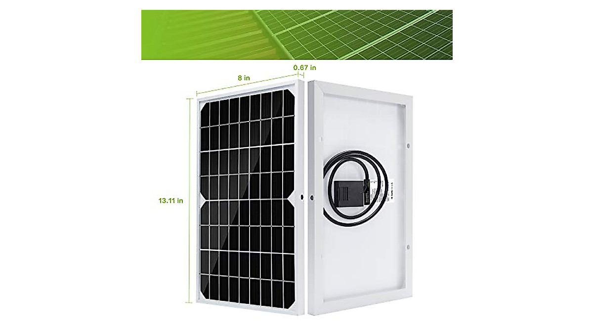 Topsolar 10W 12V Solar Panel Kit with Charge Controller & Mount