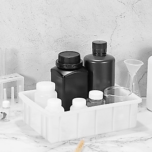 PATIKIL 10"x7"x3" Plastic Lab Tray, Rectangle Utility Stackable Box Crafts Organizer White for Tools Storage