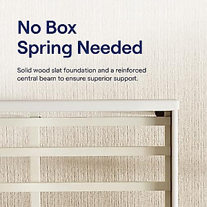 Nectar Bed Frame & Headboard - Linen - Full - 8 Inch Legs and Sturdy Wooden Slats for Support - Contemporary and Durable Upholstery - Holds Up to 700 Pounds - Easy Assembly