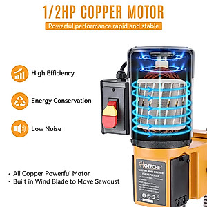 Hoteche Benchtop Wood Mortiser - 1/2HP Woodworking Mortising Machine with 3/8-Inch Chisel