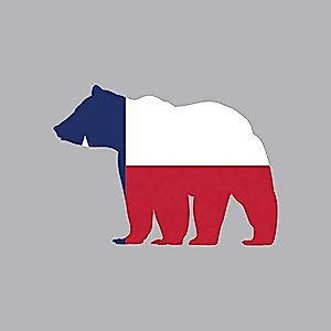 Texas State Shaped Bear Flag Sticker Vinyl Decal Sticker Die Cut Outdoors Wilderness TX Made in USA