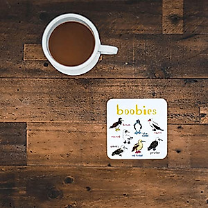 Set of 6 Bird Pun Coasters for Drinks,Square Coaster Set for Cups Home Kitchen Funny Coasters Set Table with Non-Slip Decor Gift Idea for Bird Lover Friends Bar Housewarming Gift Coffee