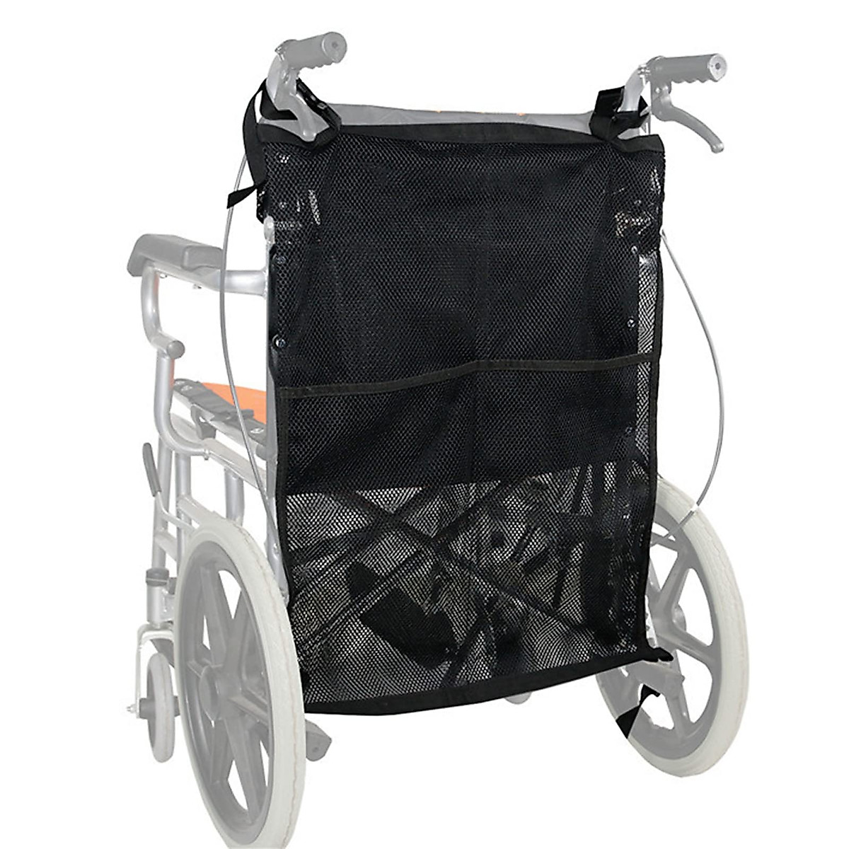 CUSENA Wheelchair Oxygen Tank Holder, Oxygen Backpack Wheelchair Bag Pouch Carrier, Oxygen Cylinder Holder Bag for Walker, Rollator, Fits D and E Cylinder Bottle,Black,66x47cm