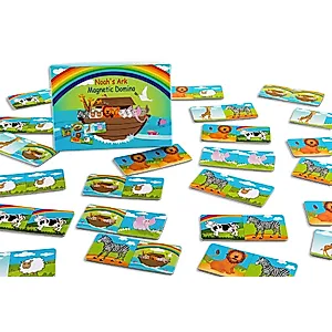 Noah's Ark Animals Domino Game - Fun Family Magnetic Playset. an Educational Biblical Story Learning Game for Kids Ages 3 and Up.