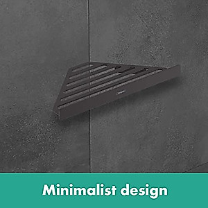 Hansgrohe AddStoris 6-inch Corner Basket in Matte Black, 41741670