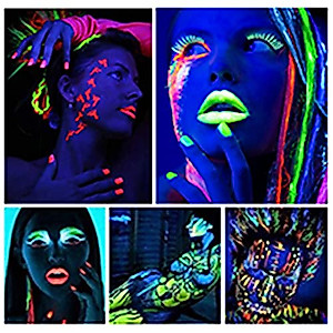 Glow in The Dark Powder 12 Colors Epoxy Resin Dye Luminous Pigment Safe Long Lasting for Fine Art, DIY Nail Art, Colorant, Acrylic Paint, DIY Crafts and Theme Party, 0.7oz Each