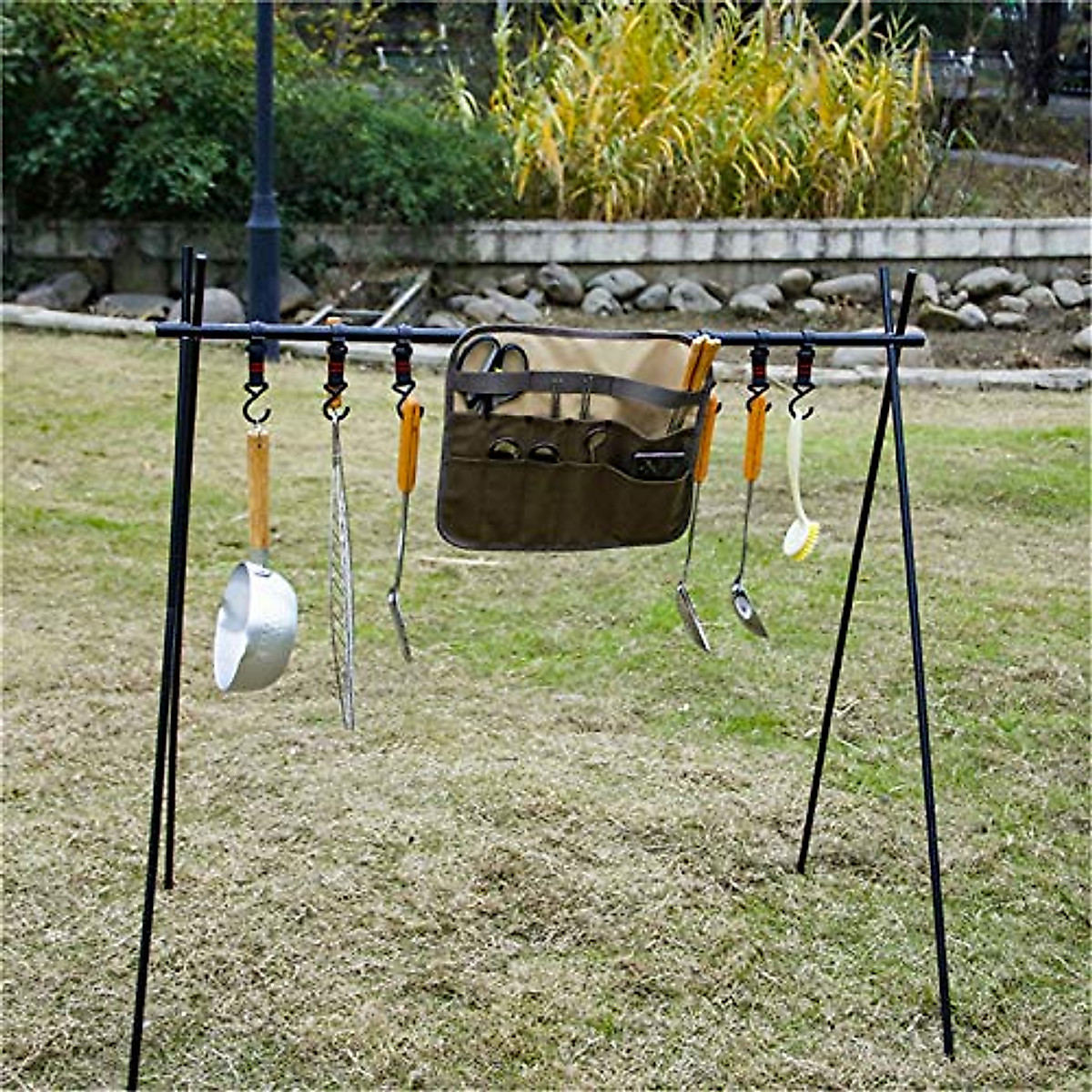 10 PACK Organizer Portable Multi Pocket Canvas Utensil Storage Holder Multi-Purpose Brush Roll Bag Travel Tool Roll Pouch for Camping Barbecue Flatware Hiking