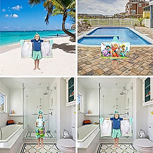 Dino Ranch Bath/Pool/Beach Soft Cotton Terry Hooded Towel Wrap, 24 in x 50 in, By Franco Kids