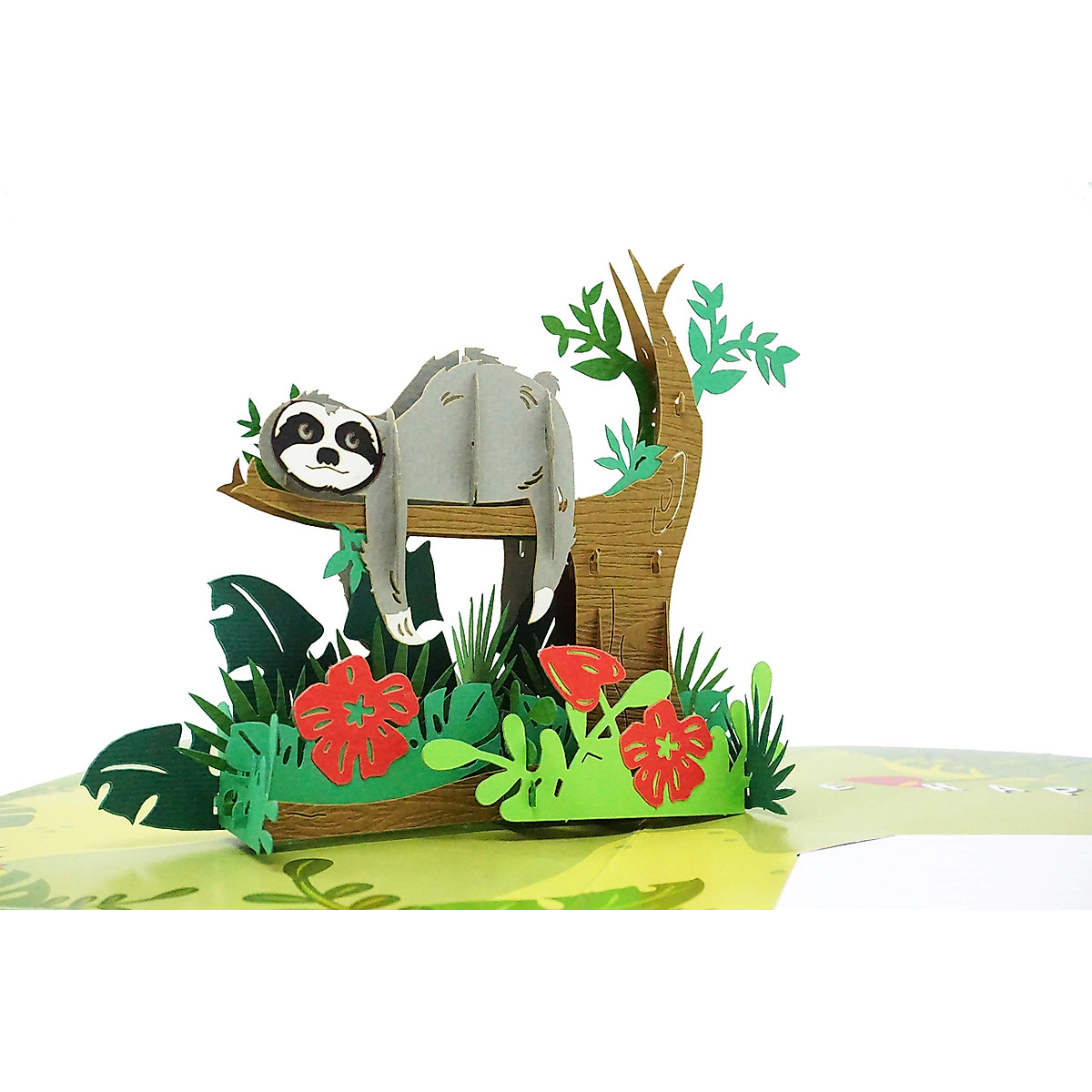 Take It Easy Fun Sloth - 3D Pop Up Greeting Card For All Occasions - Love, Birthday, Christmas, Goodluck, Congrats, Get Well - Message Note for Personalized - Amazing Gift - Thick Envelope, Fold Flat