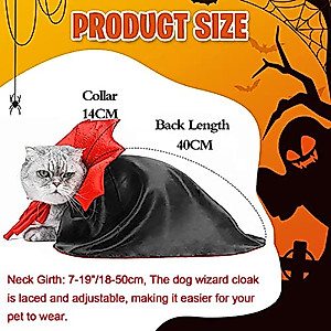 Dog Cape Costume - Halloween Pet Costumes Cat Vampire Cloak, Funny Cosplay Dress Devil Wizard Outfit, Dog Witch Clothes for Small Medium Dogs Cats Puppy, Dog Mantle Apparel for Halloween Party